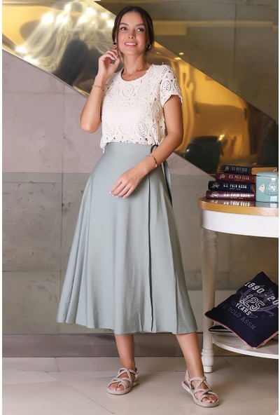 Tokalı Kadın Uzun Etek 1054-4024-2Y2 Tokalı Kadın Uzun Etek 1054-4024-2Y2