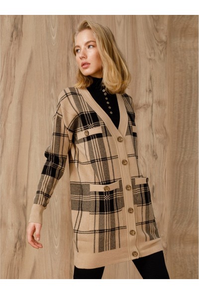 Kareli Kadın Hırka 53923-2K2