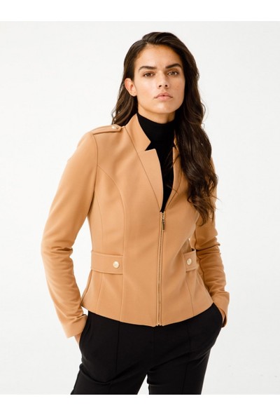 Dik Yaka Apoletli Ceket 3017-2K2 Dik Yaka Apoletli Ceket 3017-2K2