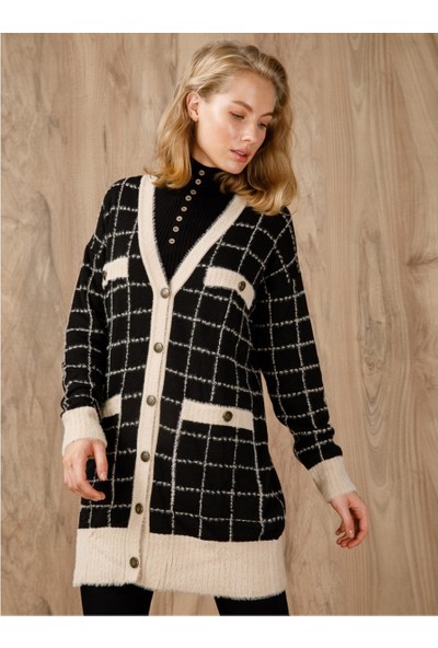 Kareli Kadın Hırka 53918-2K2