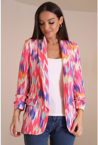 Renkli Kadın Klasik Ceket 88408-2Y2 Renkli Kadın Klasik Ceket 88408-2Y2