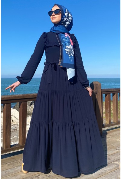 Rabia Şamlı Bade Elbise Lacivert