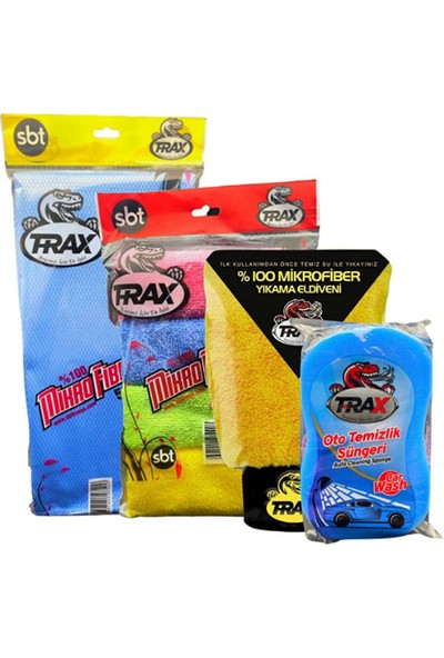 Trax Mikrofiber 50X70 Süper BEZ&100% Mikrofiber Yıkama Eldiveni&4lü 30X30 Bez&oto Araba Yıkama Süngeri Trax Mikrofiber 50X70 Süper BEZ&100% Mikrofiber Yıkama Eldiveni&4lü 30X30 Bez&oto Araba Yıkama Süngeri