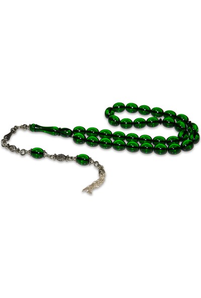 Gönül Yeşil Blok Zar Kehribar Tesbih