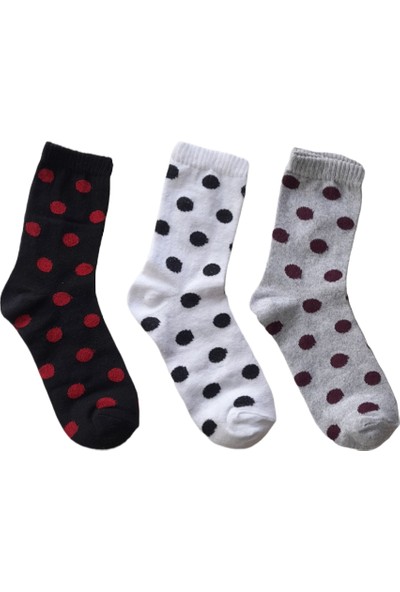 Sockshion Kadın Puantiye Desen Pastel Renkler Pamuklu Soket Çorap 3'lü Paket Sockshion Kadın Puantiye Desen Pastel Renkler Pamuklu Soket Çorap 3'lü Paket
