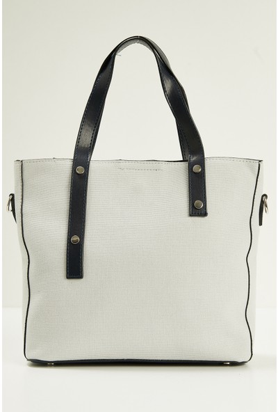 Sellss Deri Saplı Keten Kadın Çanta
