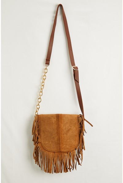 Sellss Püsküllü Hakiki Deri Omuz Çantası Kadın