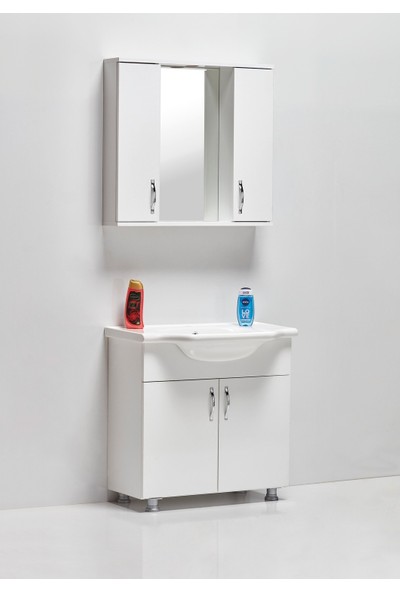 Vatan Design Klasik 80 Cm Mdf Banyo Dolabı Beyaz 2