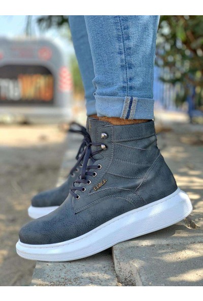 Shoecide Yüksek Taban Ayakkabı B-404 Gri Shoecide Yüksek Taban Ayakkabı B-404 Gri