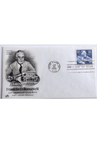 Trcollect 1982 Usa Rosewelt Temalı Fdc Trcollect 1982 Usa Rosewelt Temalı Fdc