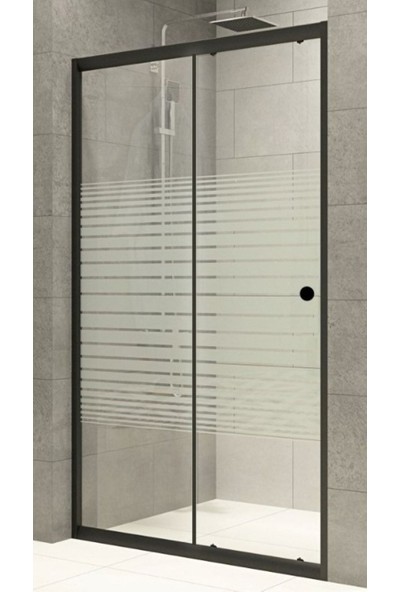 Durul Duşakabin Ön Cephe 4mm Siyah Çizgili Yükseklik 180 cm - 111 cm