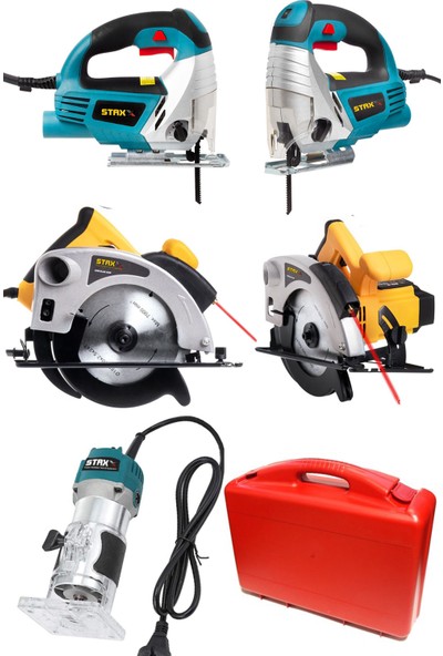 Staxx Power 3'lü Usta Marangoz Makine Seti Freze Formika + Ahşap Kesme Daire Testere + Ahşap Kesme Dekupaj Mak Staxx Power 3'lü Usta Marangoz Makine Seti Freze Formika + Ahşap Kesme Daire Testere + Ahşap Kesme Dekupaj Mak