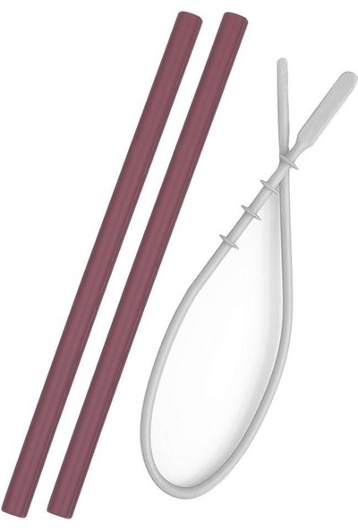 Oioi Silikon Pipet 2li ve Temizleme Fırçası Bordo