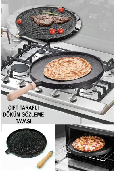 Çarşıdayız 36 cm Çift Taraflı Granit Döküm Tava 1500 gr Çarşıdayız 36 cm Çift Taraflı Granit Döküm Tava 1500 gr