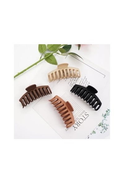 Monalisa Kadın 4'lü Siyah-Kave Büyük Xl Mandal Toka Seti 26626600