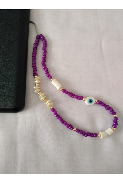 Nas Aksesuar Charm Telefon Süsü Mor Renk