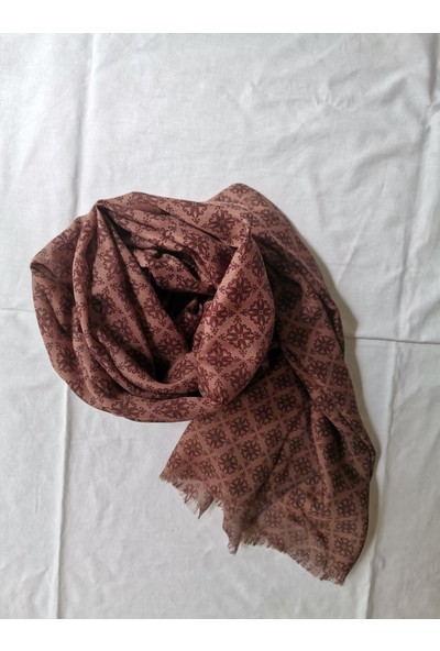 Casia Via Pamuklu Kahverengi Desenli Şal Casia Via Pamuklu Kahverengi Desenli Şal