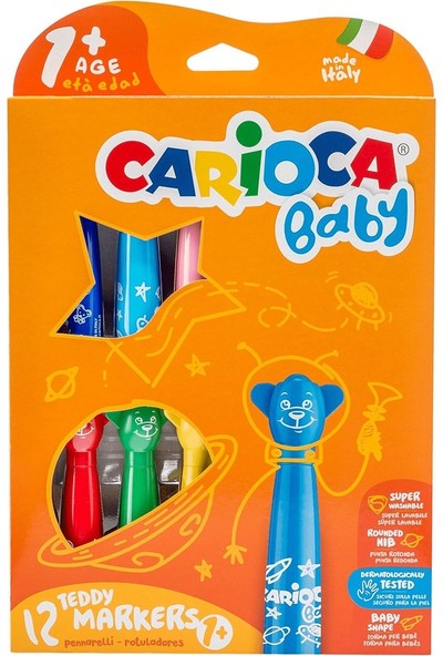 Daha Yok Mu Carioca Teddy Jumbo Bebek Süper Yıkanabilir Keçeli Boya Kalemi 12LI Daha Yok Mu Carioca Teddy Jumbo Bebek Süper Yıkanabilir Keçeli Boya Kalemi 12LI