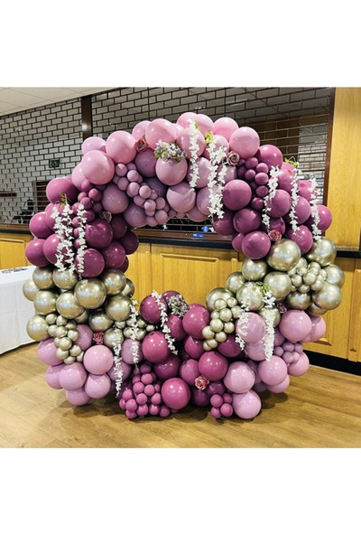 Trend Hediye Sepeti Krom Beyaz Altın Yaban Çileği Toz Pembe 75 Adet Balon ve 5 M Balon Zinciri Trend Hediye Sepeti Krom Beyaz Altın Yaban Çileği Toz Pembe 75 Adet Balon ve 5 M Balon Zinciri