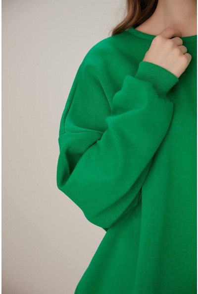 Fiolin Oversize Örme Şardonlu Sweatshirt Fiolin Oversize Örme Şardonlu Sweatshirt