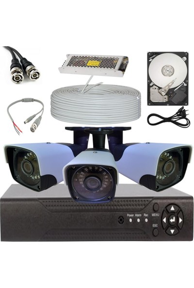 Elitcam 5mp Metal Kasa Sony Lens 1080P 3 Kameralı Ahd Güvenlik Seti Elitcam 5mp Metal Kasa Sony Lens 1080P 3 Kameralı Ahd Güvenlik Seti