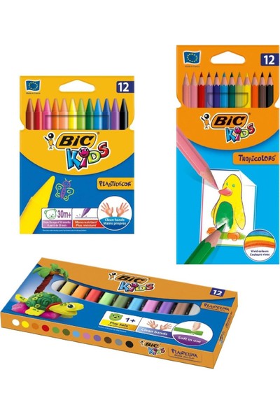 Bic 3 Lü Boyama Seti 12 Li Kuru Boya+ Silinebilir Mum Pastel Boya+ Kurumayan Oyun Hamuru Bic 3 Lü Boyama Seti 12 Li Kuru Boya+ Silinebilir Mum Pastel Boya+ Kurumayan Oyun Hamuru