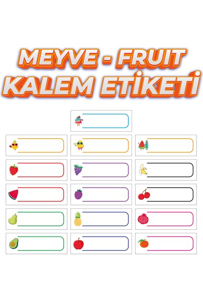 Hafsa Ticaret 128 Adet Kalem Etiketi Meyveler Fruit Hafsa Ticaret 128 Adet Kalem Etiketi Meyveler Fruit