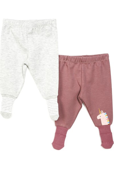 Hello Baby Hellobaby Basic Kız Bebek 2li Çoraplı Pijama Pantolon Hello Baby Hellobaby Basic Kız Bebek 2li Çoraplı Pijama Pantolon