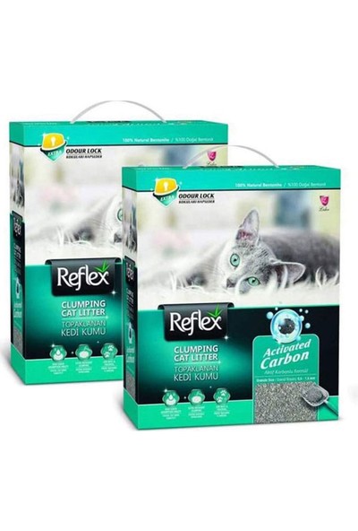Reflex Box 2X10 Lt Active Carbon Gri Kedi Kumu
