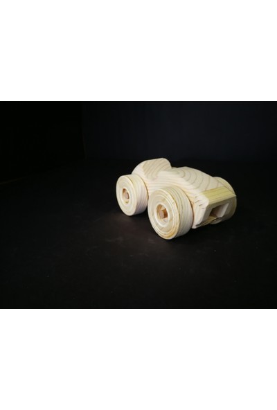 Arslan Ahşap Ahşap Oyuncak Yarış Arabası