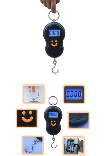 Pearlhaus Digital Çok Amaçlı Taşınabilir El Tartısı Siyah-Gümüş Renk Max 50 kg