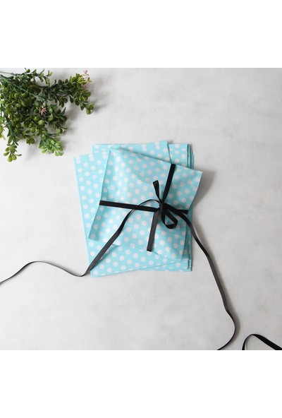 Bimotif Mavi Beyaz Puantiye Hediye Paketi 20 x 20 cm 5 Adet Bimotif Mavi Beyaz Puantiye Hediye Paketi 20 x 20 cm 5 Adet