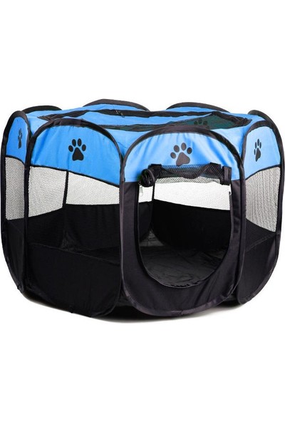 Kedi Köpek Oyun Park Alanı 110X110X60 cm Patili Mavi Kedi Köpek Oyun Park Alanı 110X110X60 cm Patili Mavi