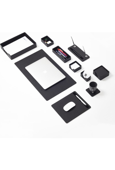 Turgut Office Roma Deri Sümen Takımı Siyah 10 Parça Turgut Office Roma Deri Sümen Takımı Siyah 10 Parça