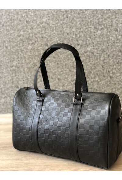 Ensa Group Deri Siyah Kadın Kabin Boy El ve Omuz Seyahat Çantası Deri Siyah Kadın Kabin Boy El ve Omuz Seyahat Çantası