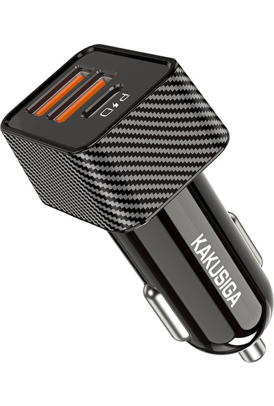 Kaku Type-C + USB Araç Çakmaklık 32W Hızlı Şarj Soketi Kaku Type-C + USB Araç Çakmaklık 32W Hızlı Şarj Soketi