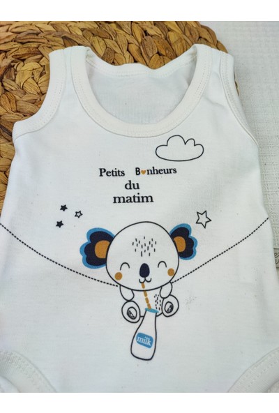 Sevnur Baby Baskılı Pamuk Kumaş Çıtçıtlı Bady