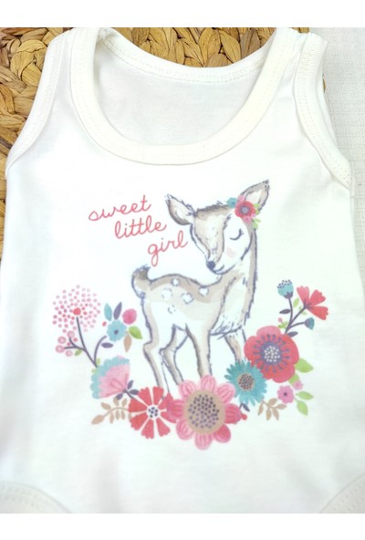 Sevnur Baby Baskılı Pamuk Kumaş Çıtçıtlı Bady