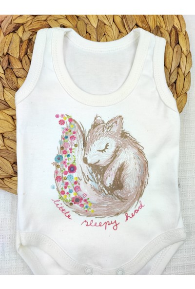 Sevnur Baby Baskılı Pamuk Kumaş Çıtçıtlı Bady Kirpi