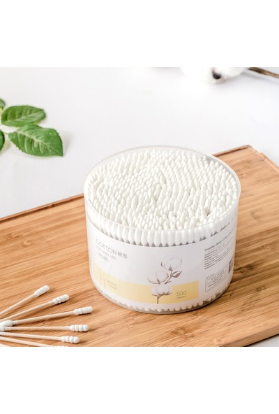 Miniso Bambu Çubuk Pamuklu Çubuklar 500 Adet Sivri Uçlar ve Spiral Uçlar Miniso Bambu Çubuk Pamuklu Çubuklar 500 Adet Sivri Uçlar ve Spiral Uçlar