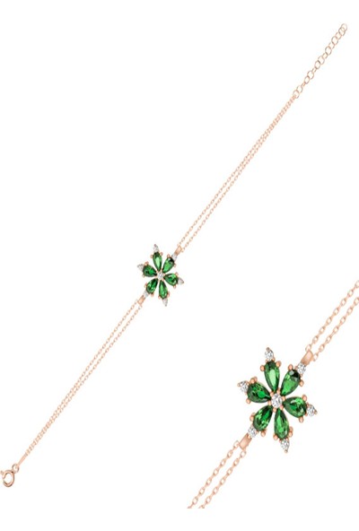 Mayardini Silver Lotus Çiçeği Zümrüt Zirkon Taşlı Bileklik Mayardini Silver Lotus Çiçeği Zümrüt Zirkon Taşlı Bileklik