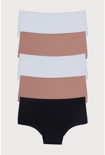 Mıxcolor Kadın Külot Yüksek Bel Lazer Kesim Esnek Iz Yapmayan Büyük Beden 5'li Paket