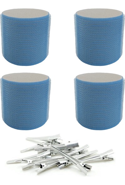Croc 1208 Cırtlı Sünger Bigudi 4'lü Çap 6 cm Mavi + 12'li Alüminyum Saç Pensi Croc 1208 Cırtlı Sünger Bigudi 4'lü Çap 6 cm Mavi + 12'li Alüminyum Saç Pensi