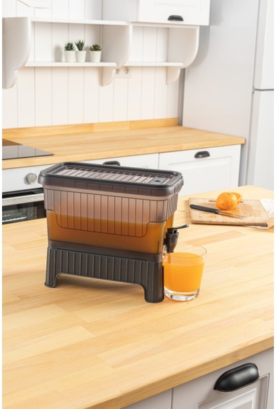 Kıtay Group Musluklu ve Ayaklı Buzdolabı Içi Seyyar Su Sebili, Limonata Sebili, Siyah Renk