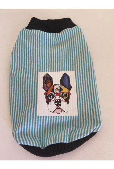 Zeyşil Pati Store Turkuaz Mavi Çizgili Kedi ve Köpek Kolsuz Zeyşil Pati Store Turkuaz Mavi Çizgili Kedi ve Köpek Kolsuz