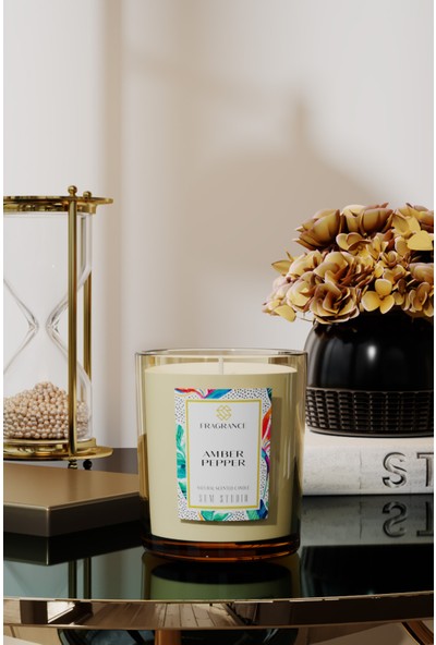 Sum Studıo Amber Kokulu Doğal Mum 180 gr