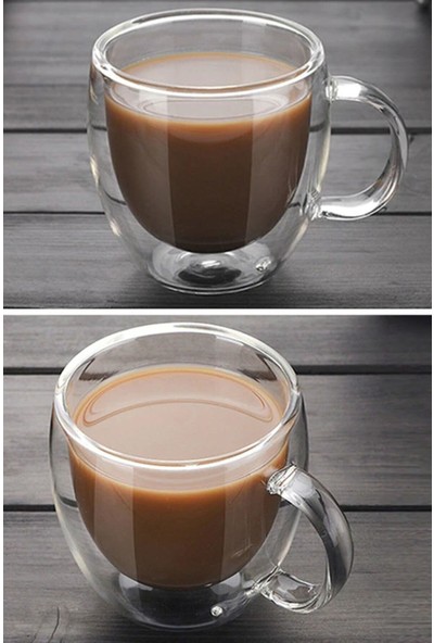 Arvale Çift Camlı Çift Cidarlı Cam Kupa Ev Ofis Fincanı 250 ml Çift Katlı Isı Yalıtımlı Kulplu Cam Bardak Arvale Çift Camlı Çift Cidarlı Cam Kupa Ev Ofis Fincanı 250 ml Çift Katlı Isı Yalıtımlı Kulplu Cam Bardak