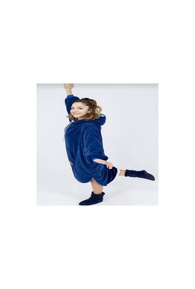 Panchy&canky Panço Giyilebilir Battaniye Kadın Mavi M Panchy&canky Panço Giyilebilir Battaniye Kadın Mavi M