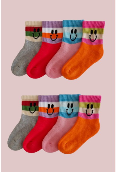 Ollero Çocuk Kalın Havlu Burun Dikişsiz Soket Çorap 8 Çift