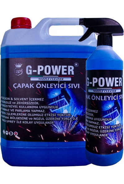 G-Power Çapak Önleyici Kaynak Sıvısı 5 kg +750 ml (Dolu) Silikonsuz G-Power Çapak Önleyici Kaynak Sıvısı 5 kg +750 ml (Dolu) Silikonsuz